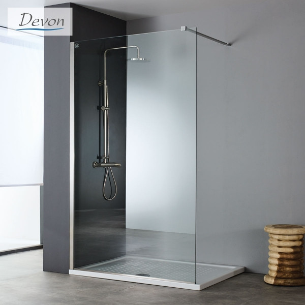 Fixed crystal – Shower cabin divider Iwis walk Inox 80x200cm Devon ...