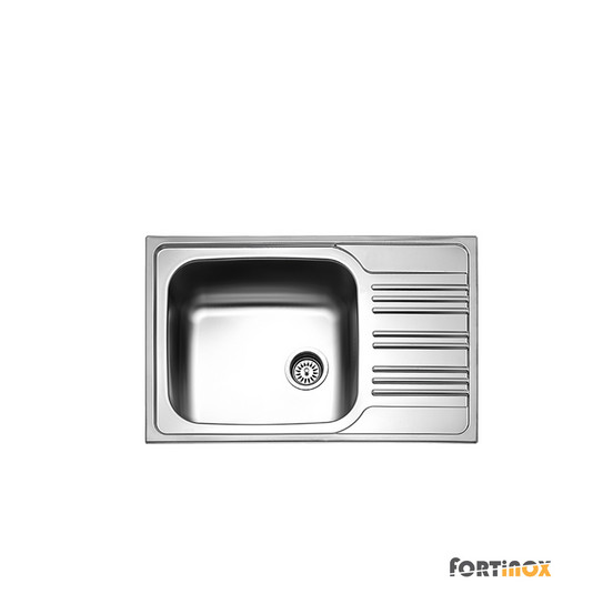 Valley smooth stainless steel sink 78×50 cm | Neo Spiti