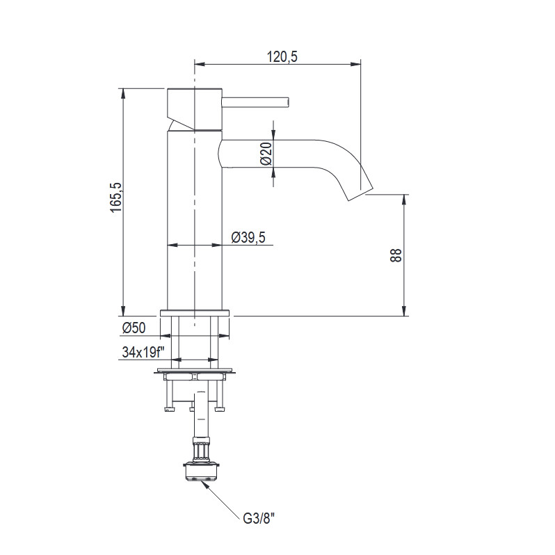 Smith Brushed Inox 316L Sink Mixer | Neo Spiti