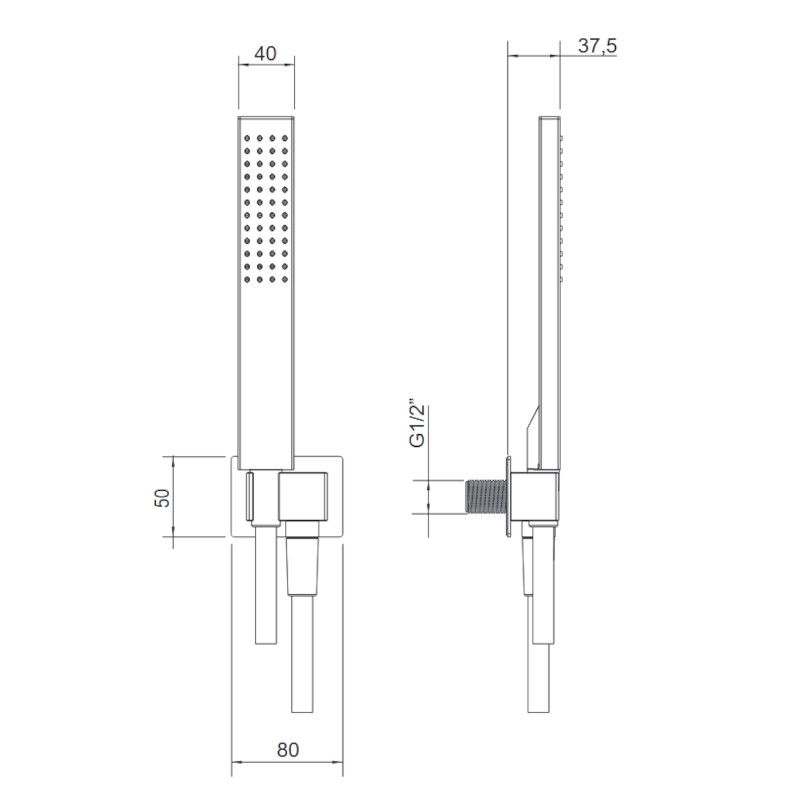 Built-in Shower Set Brushed Inox 316L | Neo Spiti